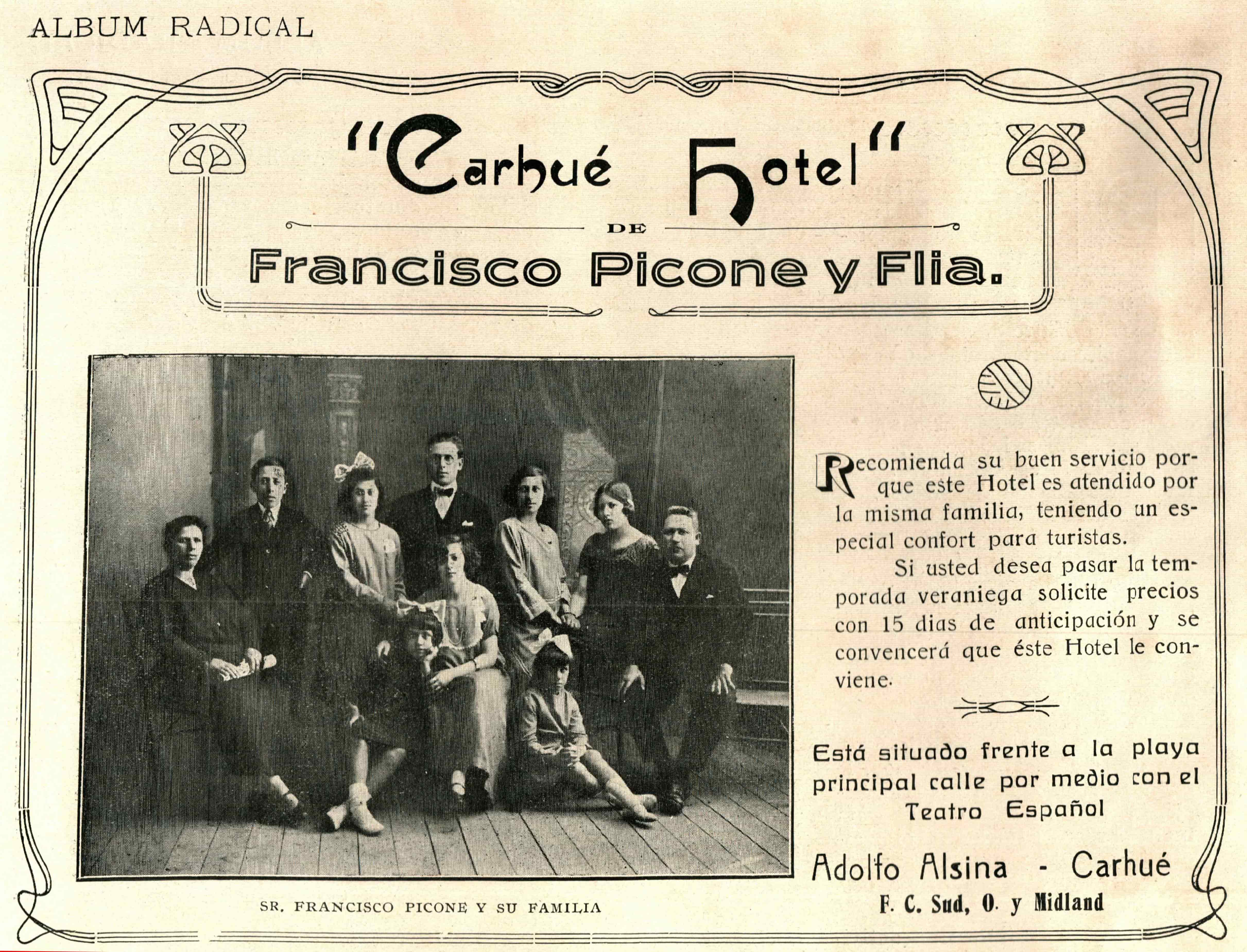 CARHUE HOTEL DE FRANCISCO PICONE | Museo Dr. Adolfo Alsina